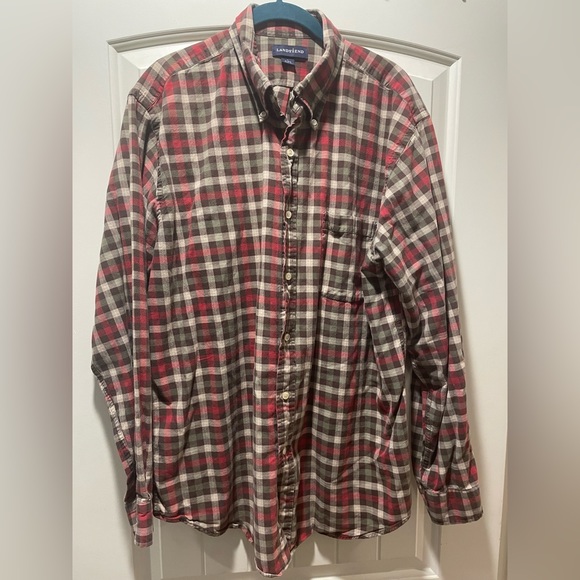 Lands' End | Shirts | Lands End Mens Large Buttondown Long Sleeve Plaid ...